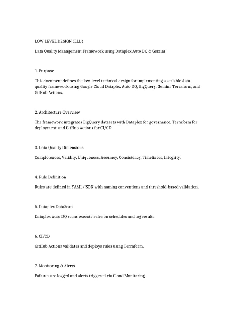 Data Quality LLD | PDF