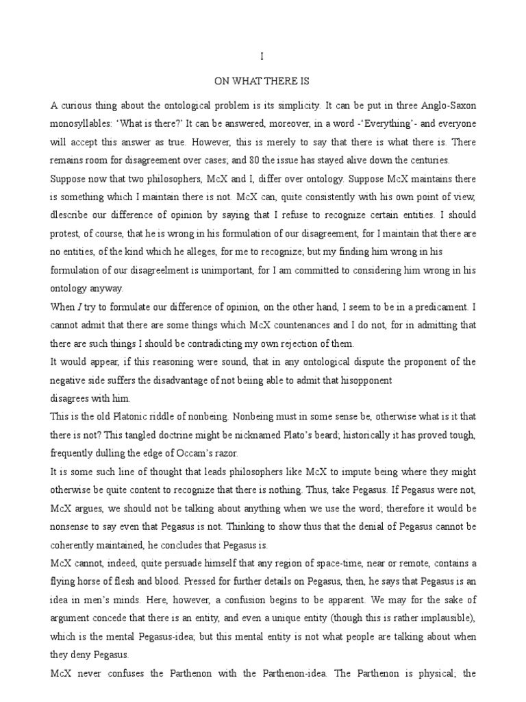 From A Logical Point of View - Quine | PDF | Ontology | Modal Logic