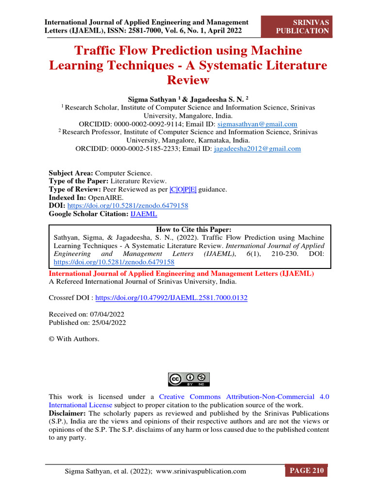 Traffic Flow Prediction Using Machine Le | PDF | Machine Learning ...