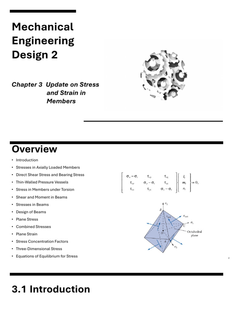 Chap. 3 Lecture | PDF | Stress (Mechanics) | Bending