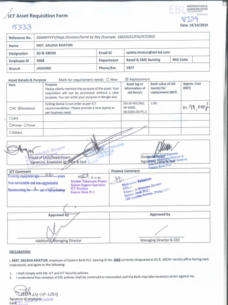 ICT Asset Requisition - Bulk Requisition | PDF