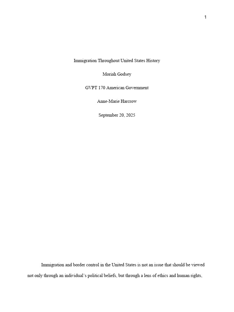 Gov Final Paper | PDF | Illegal Immigration To The United States ...