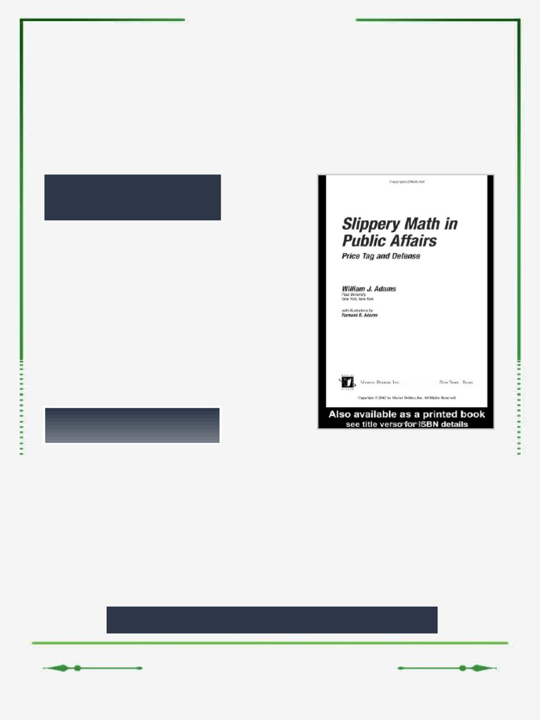 Slippery math in public affairs price tag and defense 1st Edition ...