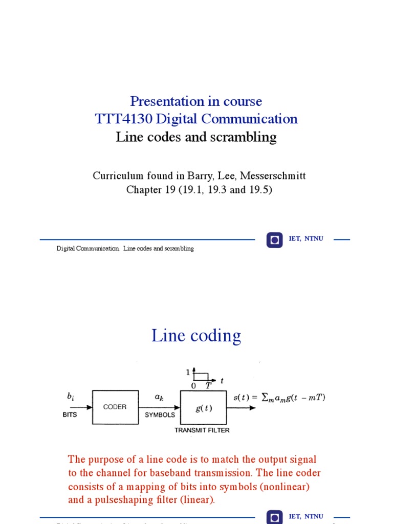 Line Codes | PDF | Bit Rate | Data Transmission