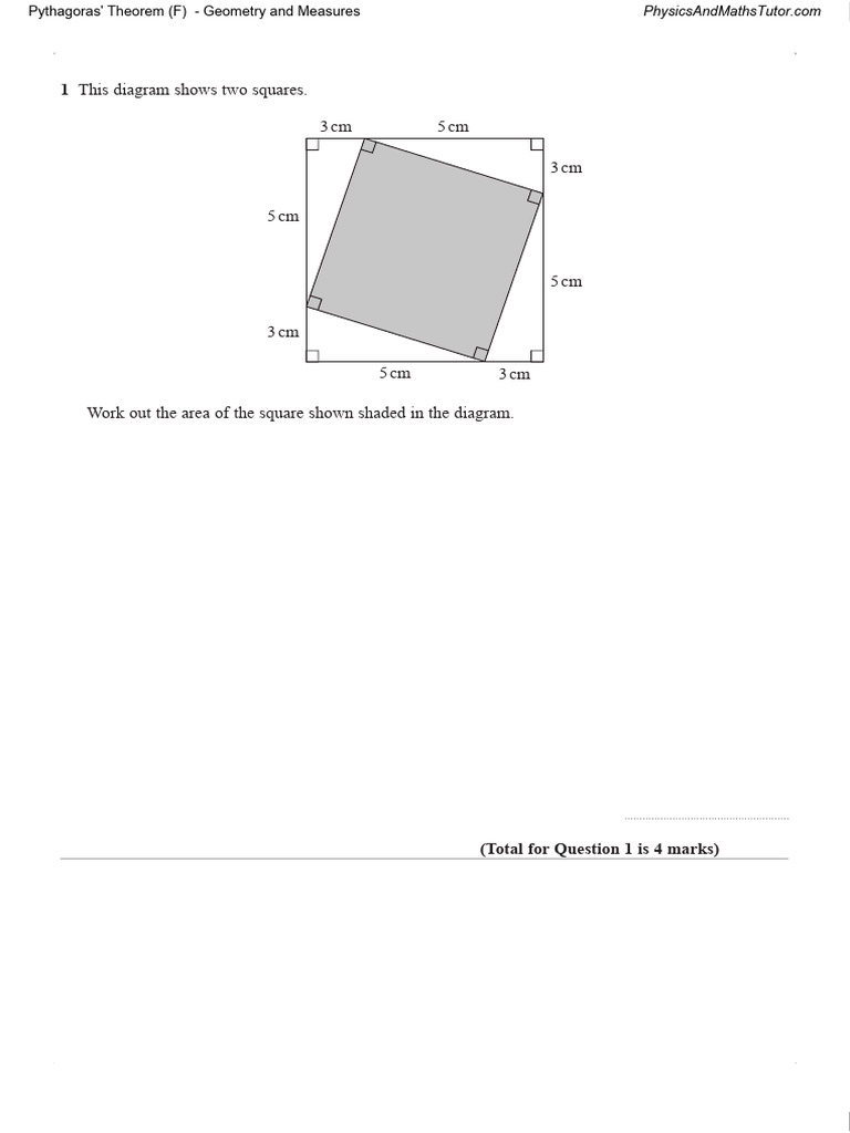 Pythagoras' Theorem Practice Questions | PDF | Mathematics | Triangle ...