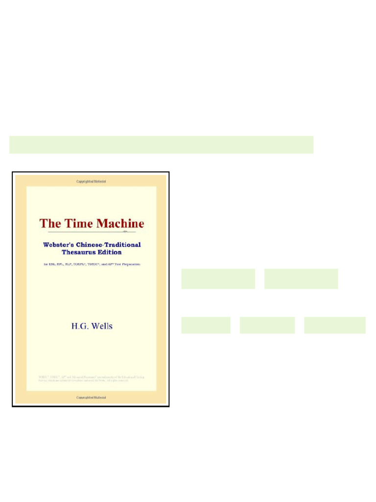 The Time Machine Webster s Chinese Traditional Thesaurus Edition Wells ...