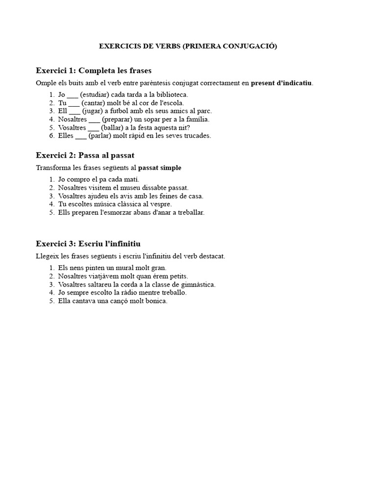 Els Verbs Ar | PDF