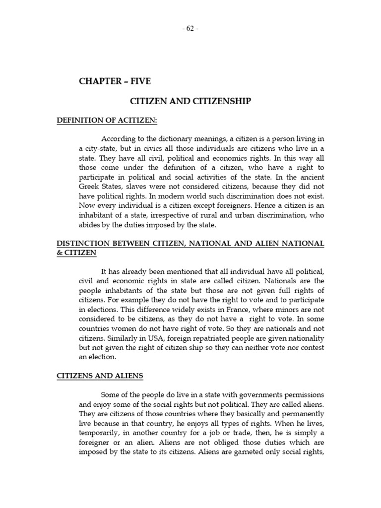 Understanding Citizenship and Good Citizenship | PDF | Citizenship ...