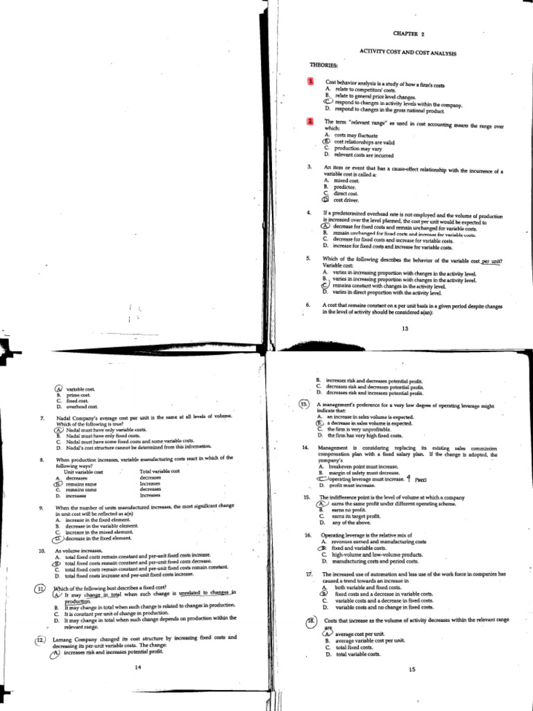 CH 2 - Activity Cost and Cost Analysis | PDF