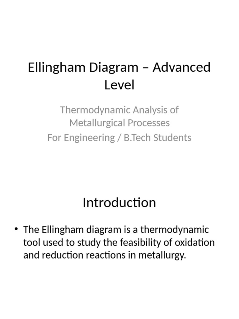 Ellingham Diagram for Metallurgy Analysis | PDF | Chemistry | Physical ...