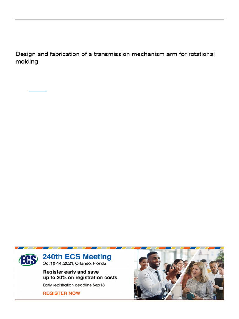 Design and Fabrication of a Transmission Mechanism Arm for Rotational ...