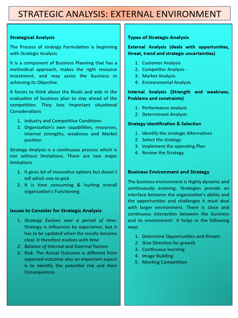 Startegic Analysis External Environment (2) | PDF | Strategic ...