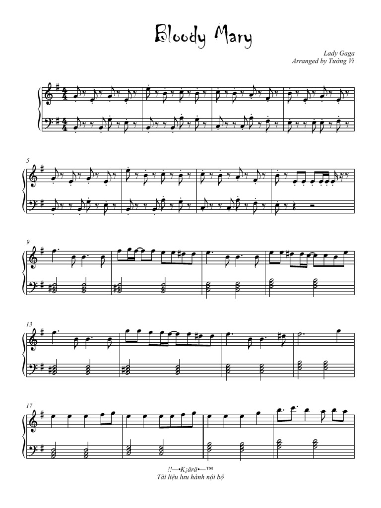 Bloody Mary (Easy Ver) | PDF
