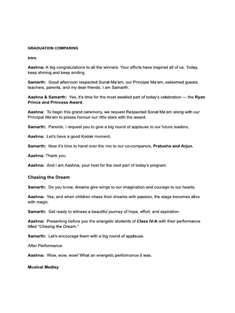 Graduation Day Script | PDF