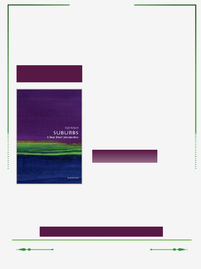 Suburbs: A Very Short Introduction Carl Abbott ebook enhanced layout ...