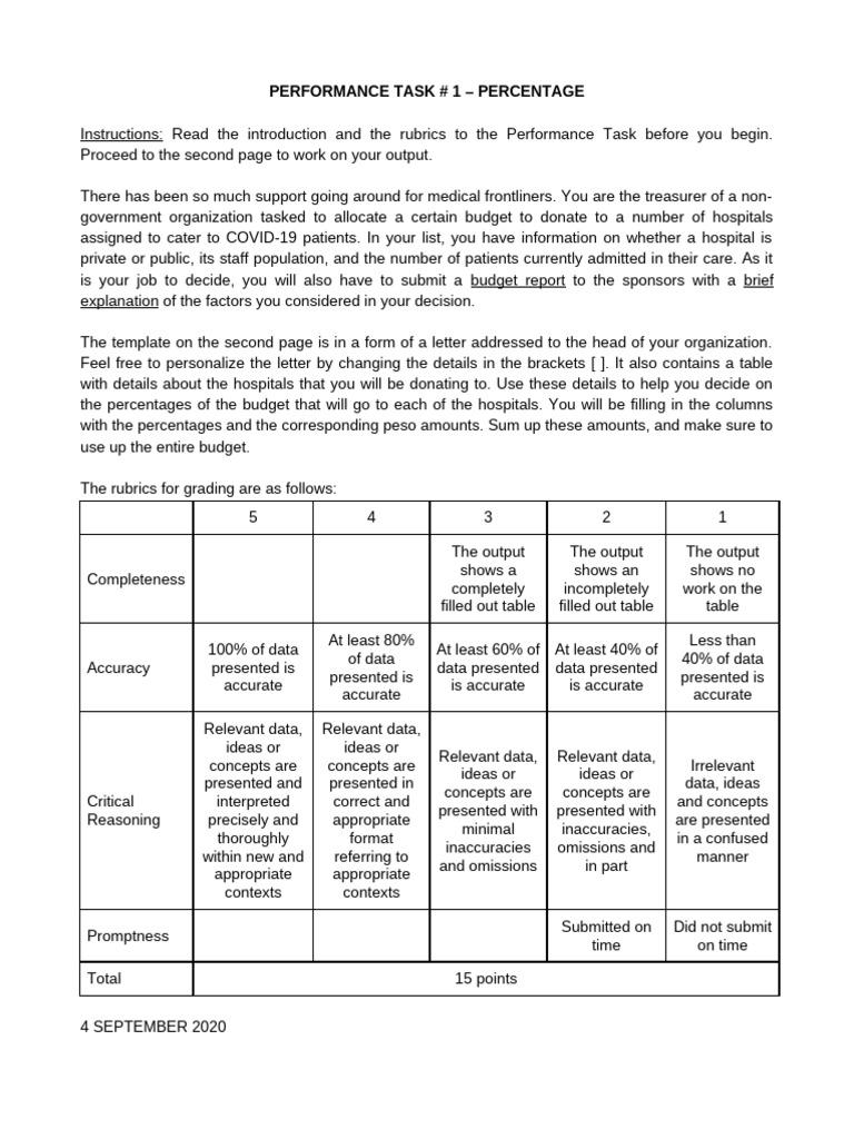 Alessandra Faith Tan - Performance Task 1 | PDF | Hospital