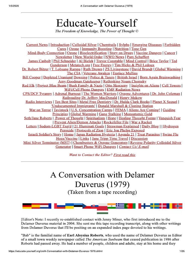 A Conversation With Delamer Duverus (1979) | PDF