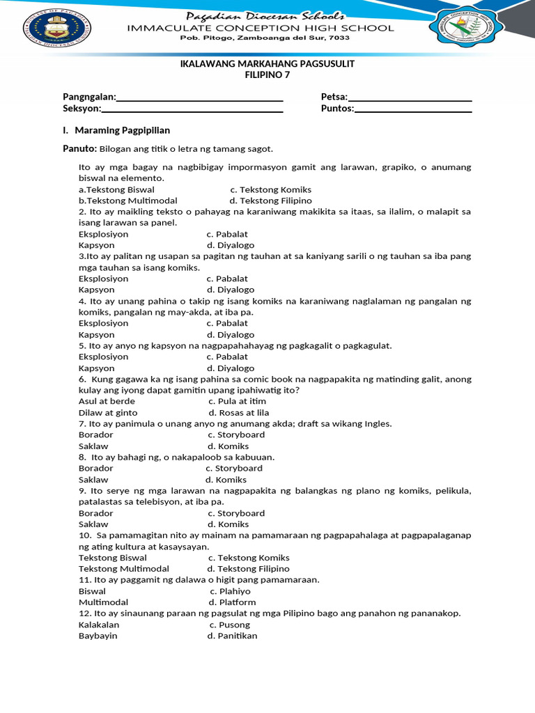 2nd Quarter Exam | PDF