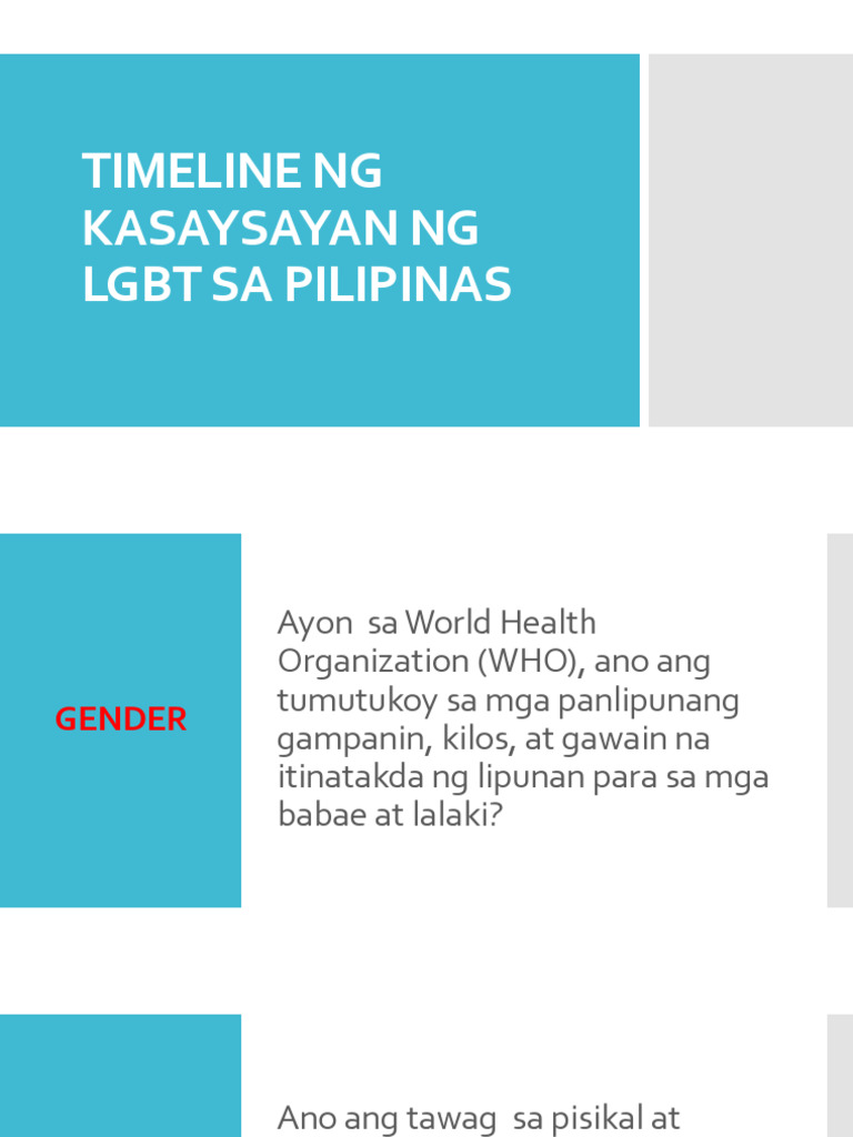 Lesson 3 Timeline NG Kasaysayan NG LGBT Sa Pilipinas | PDF