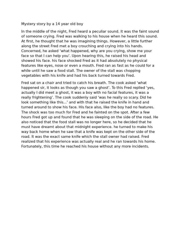 Faceless Ghost Encounter Mystery | PDF