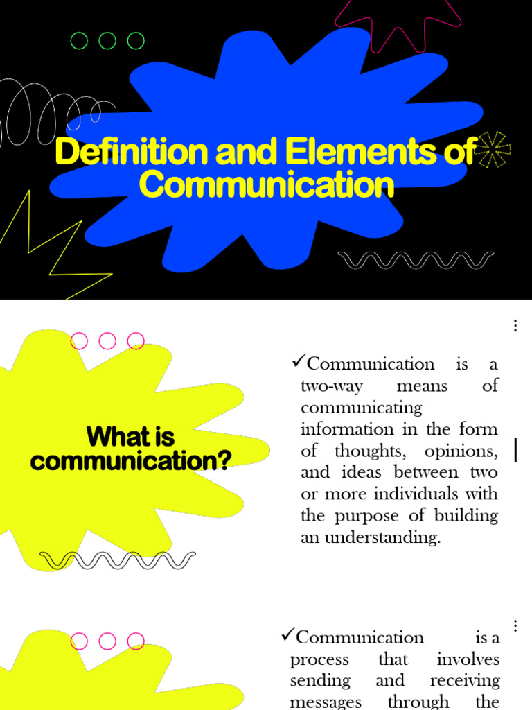 PCM 2 - DEFINITION AND ELEMENTS OF COMMUNICATION | PDF | Communication ...