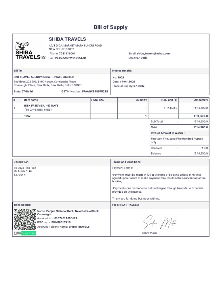 Bill | PDF | Payments