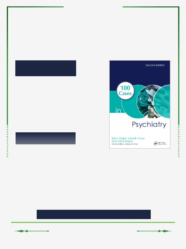 100 Cases in Psychiatry Second Edition Subodh Dave eBook premium ...