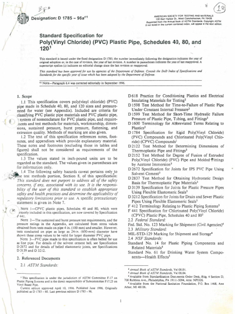 Astm - D - 1785 | PDF