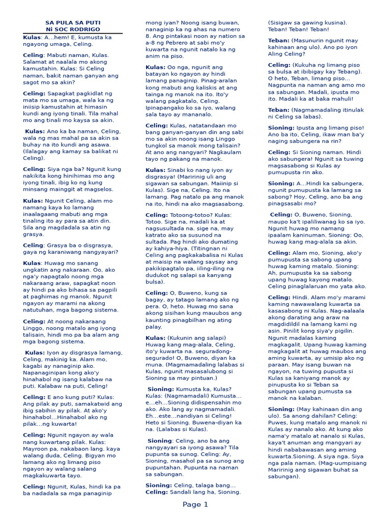 SA-PULA-SA-PUTI | PDF