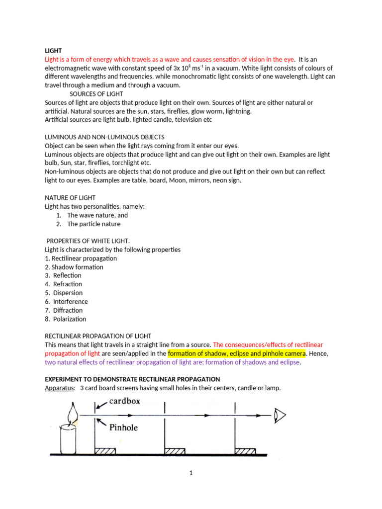 Understanding Light: Properties and Sources | PDF | Mirror | Light