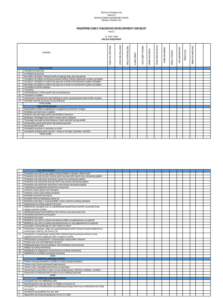 Eccd Mid Assessment 2025-2026 | PDF