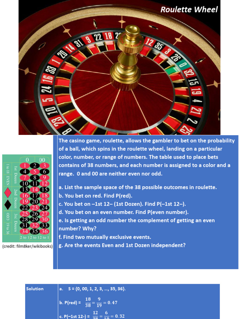 Roulette and Dice Probability Analysis | PDF | Roulette | Probability