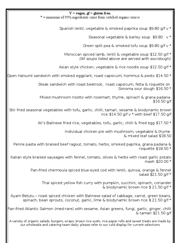 O'Cafe Menu Highlights | PDF
