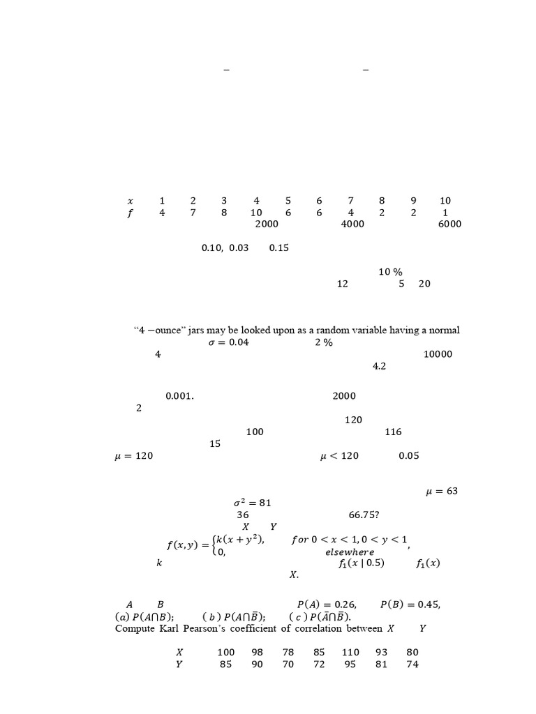 Ps Pyq Papers_removed | PDF | Standard Deviation | Normal Distribution