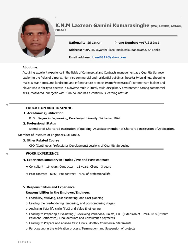 Laxmanw QS CV | PDF | Dubai