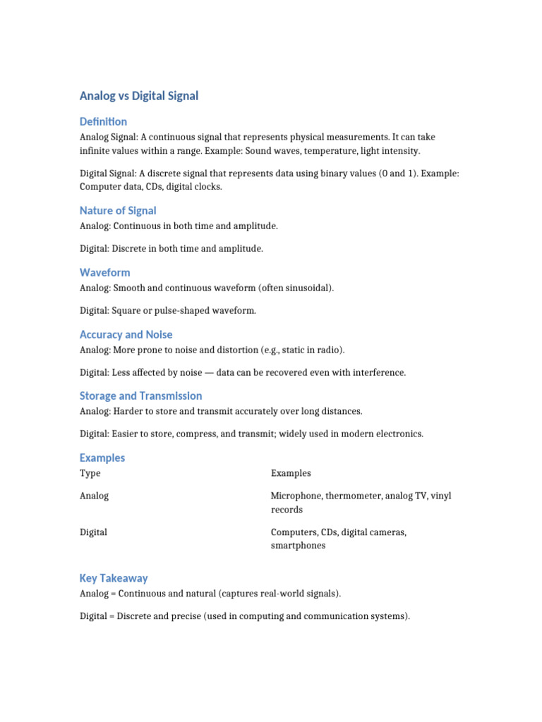 Analog_vs_Digital_Signal | PDF | Digital Signal | Amplitude