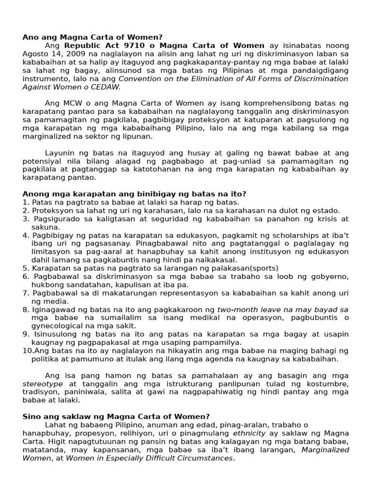 Ano-ang-Magna-Carta-of-Women | PDF