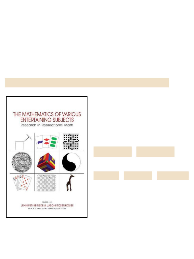 The Mathematics Of Various Entertaining Subjects Research In ...