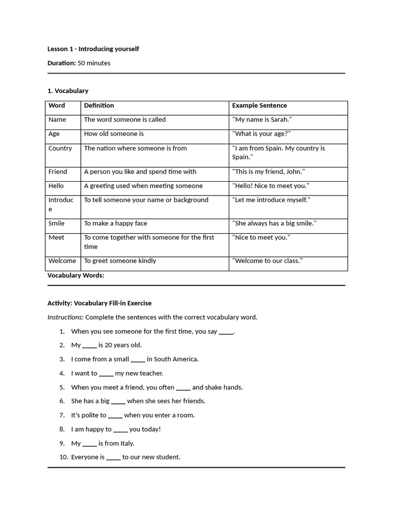 Vocabulary and Introduction Basics | PDF | Syntax | Linguistic Morphology