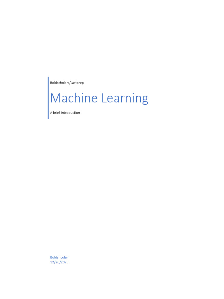 Machine Learning Unit 1 | PDF | Machine Learning | Statistical Classification