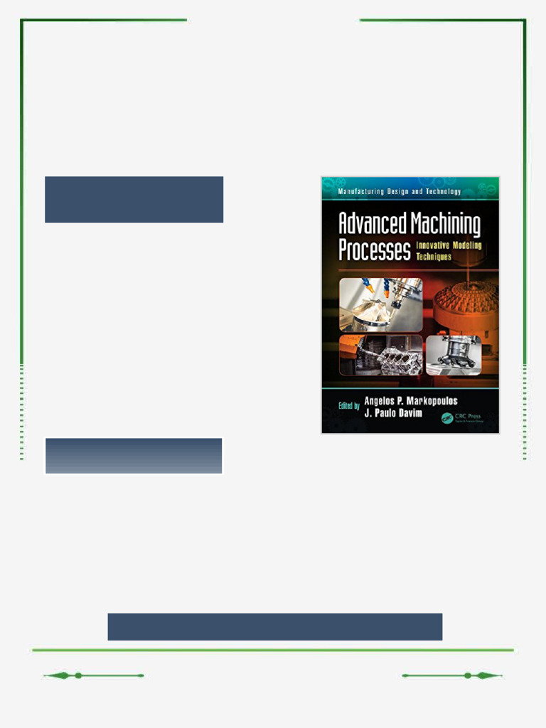 Advanced Machining Processes: Innovative Modeling Techniques 1st ...