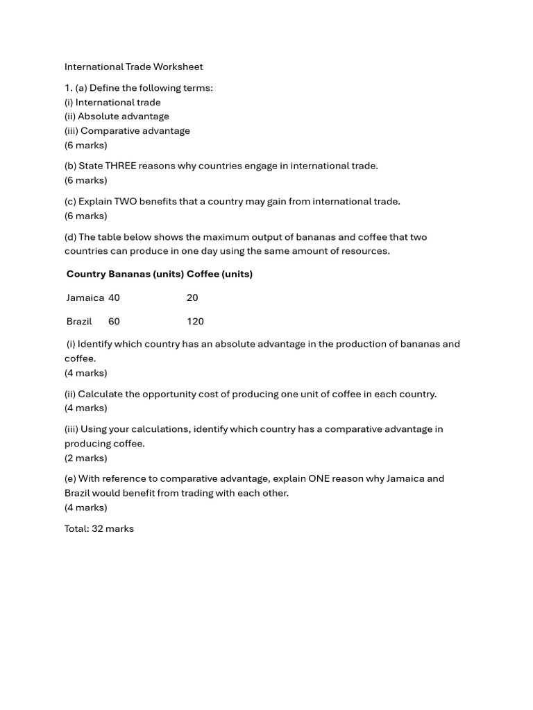 International Trade Concepts and Benefits | PDF