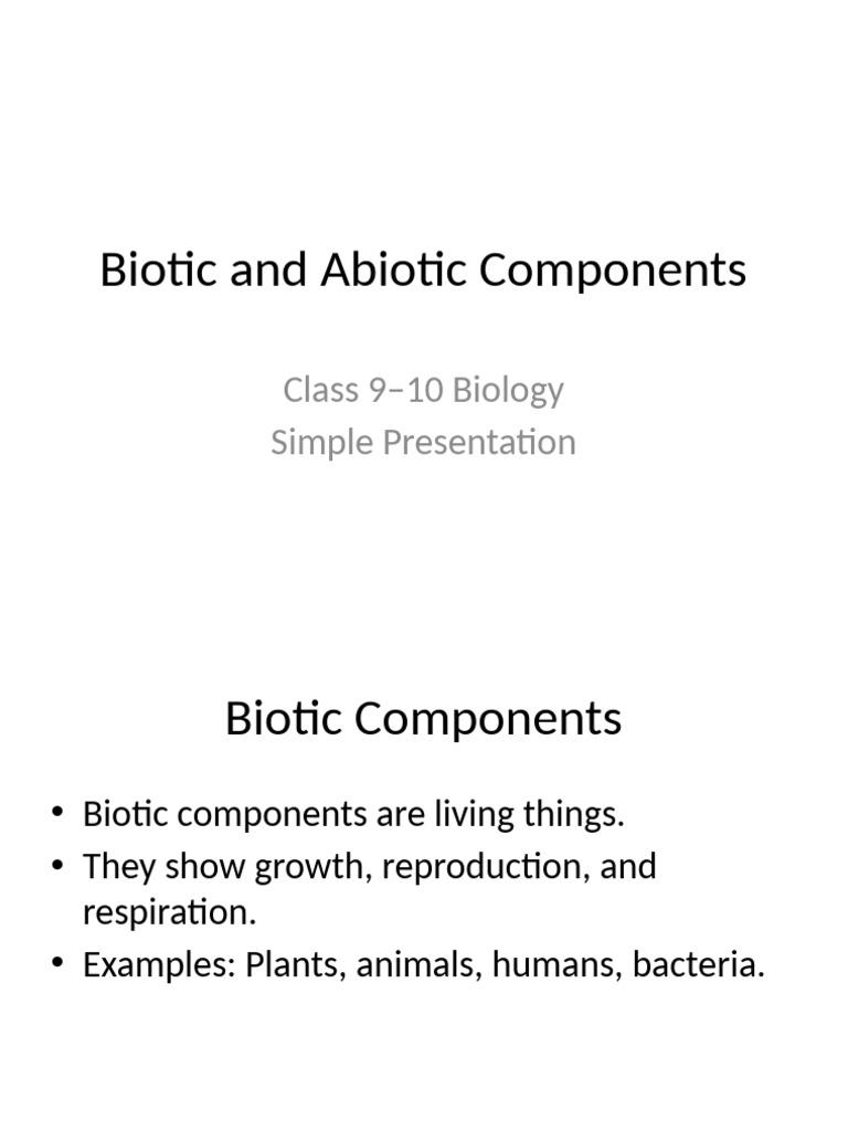 Biotic vs Abiotic Components Explained | PDF