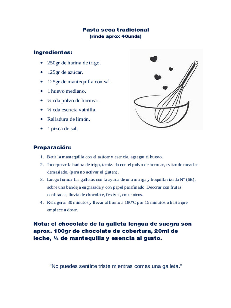 Pasta Seca Tradicional | PDF