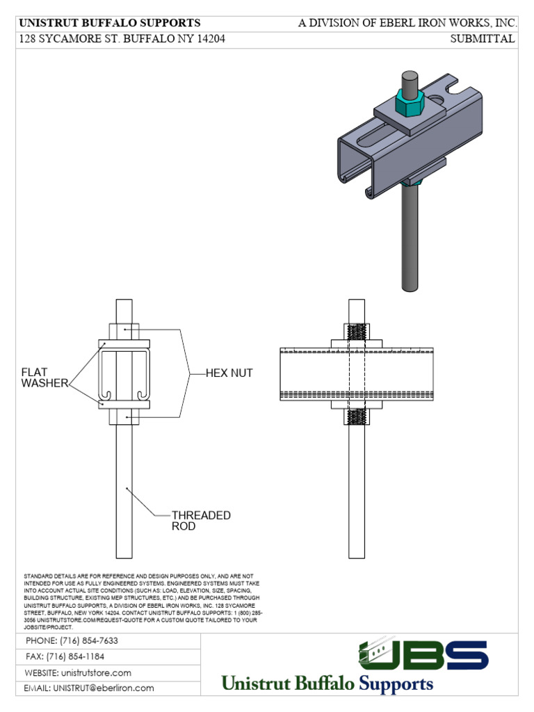 Ubs Thread Rod Submittal Through Channel Connection | PDF