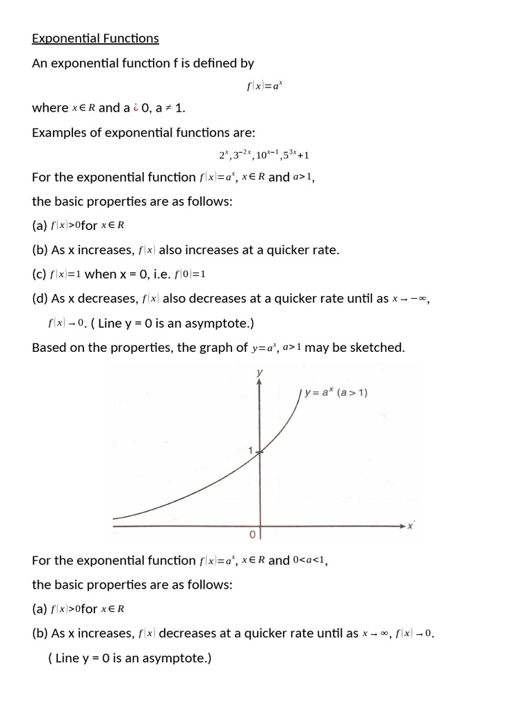 Exponential Functions and Logarithmic Functions | PDF | Exponential Function | Function ...