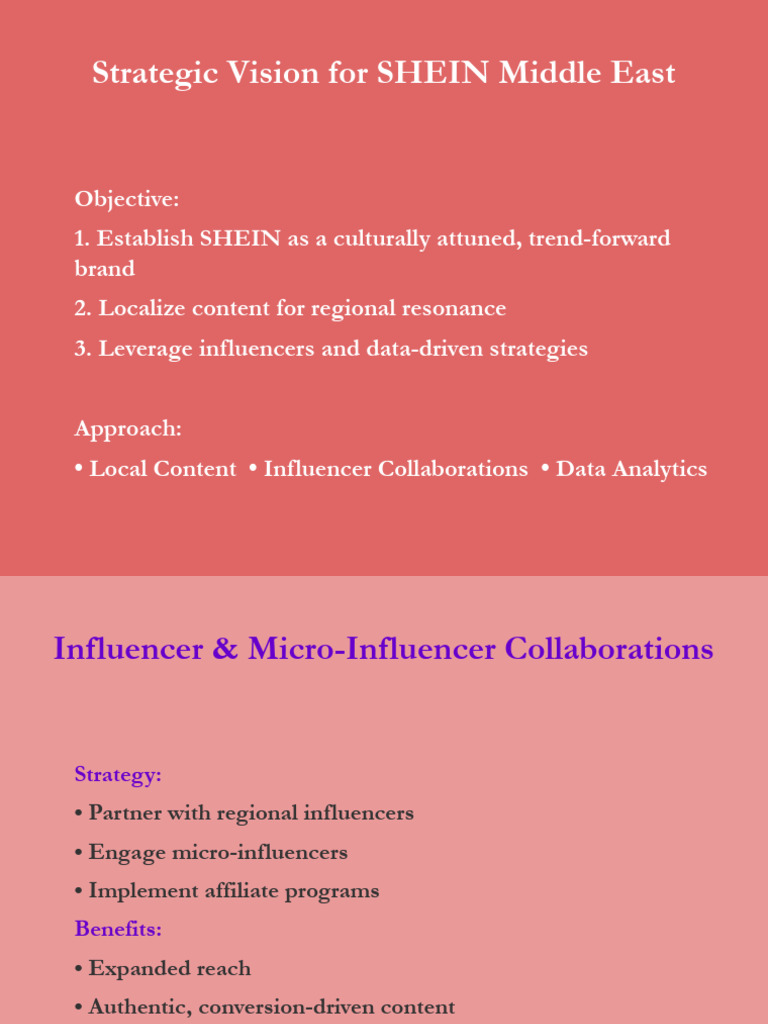 SHEIN Middle East Strategic Vision Plan | PDF