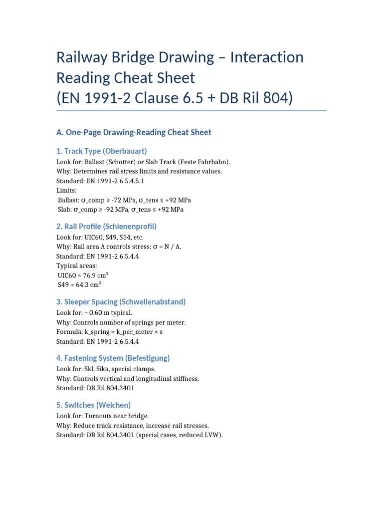 Railway Bridge Drawing Cheat Sheet | PDF | Mechanics | Applied And ...