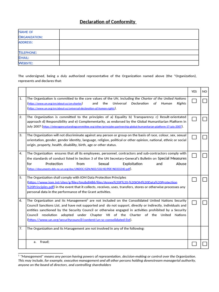 Declaration of Conformity | PDF | Liquidation | Justice