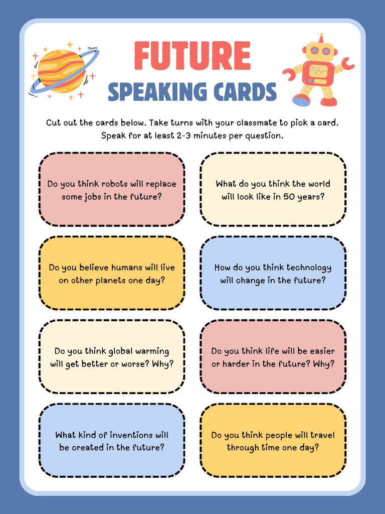 Future-Oriented Speaking Cards | PDF